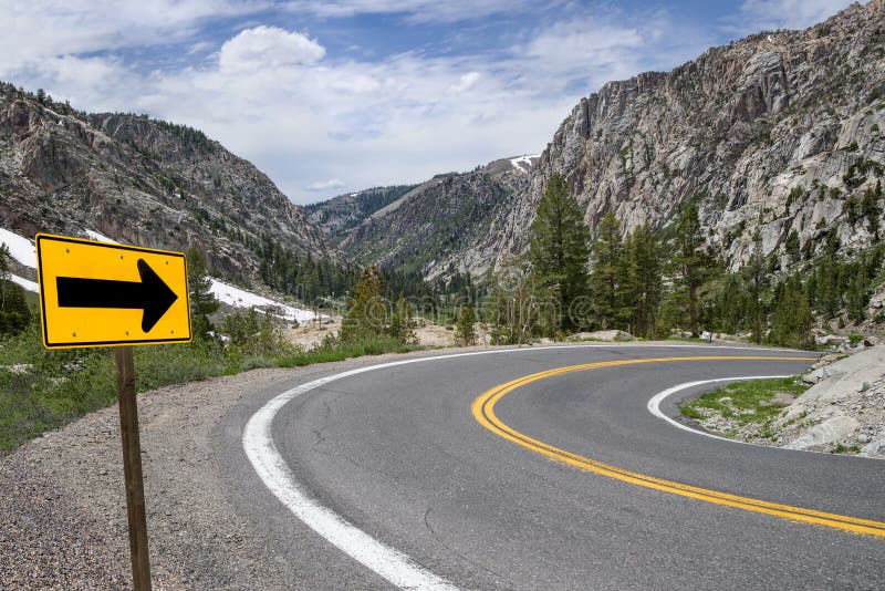 Sharp Turn Warning Arrow stock photo. Image of guide - 156535566