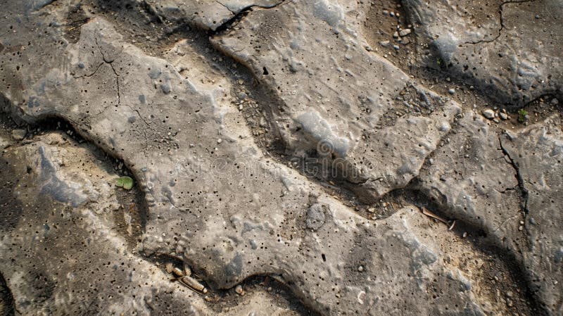 Sharp Uneven Grooves and Bumps Cover the Surface of the Rough Concrete ...