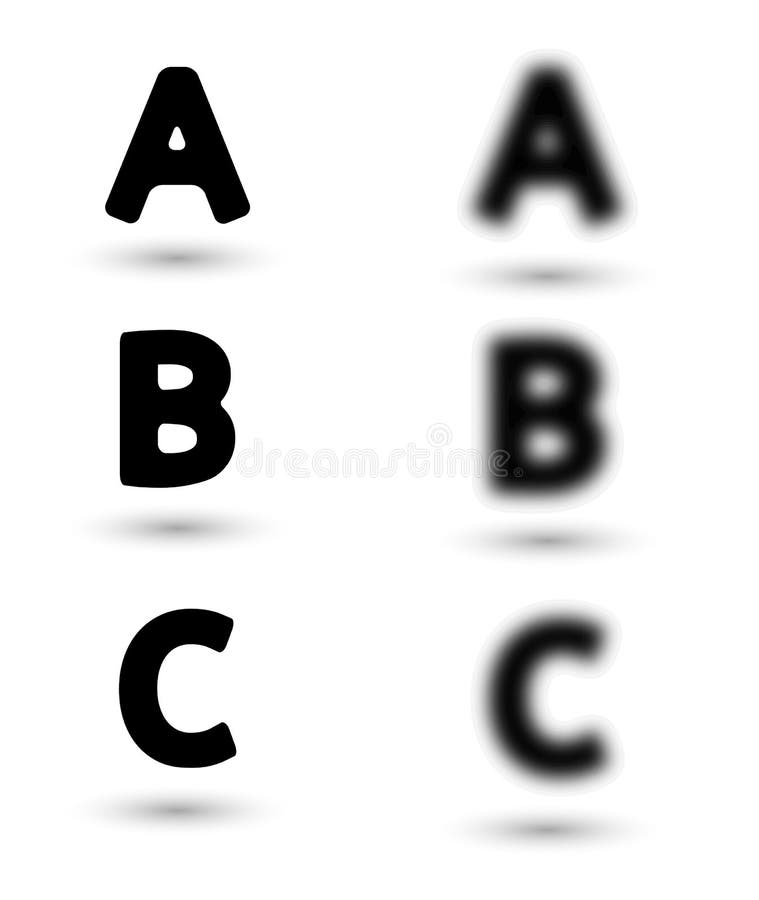 Sharp and Unsharp Alphabet Letters / Font Stock Vector - Illustration ...