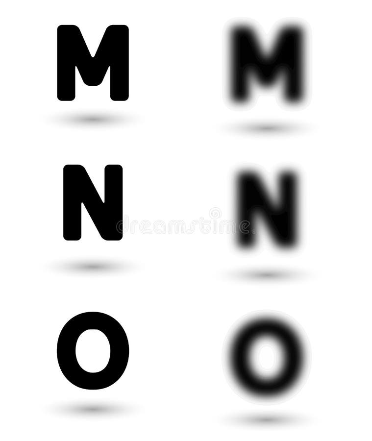 Sharp and Unsharp Snellen Chart with Symbols for Children Stock Vector ...