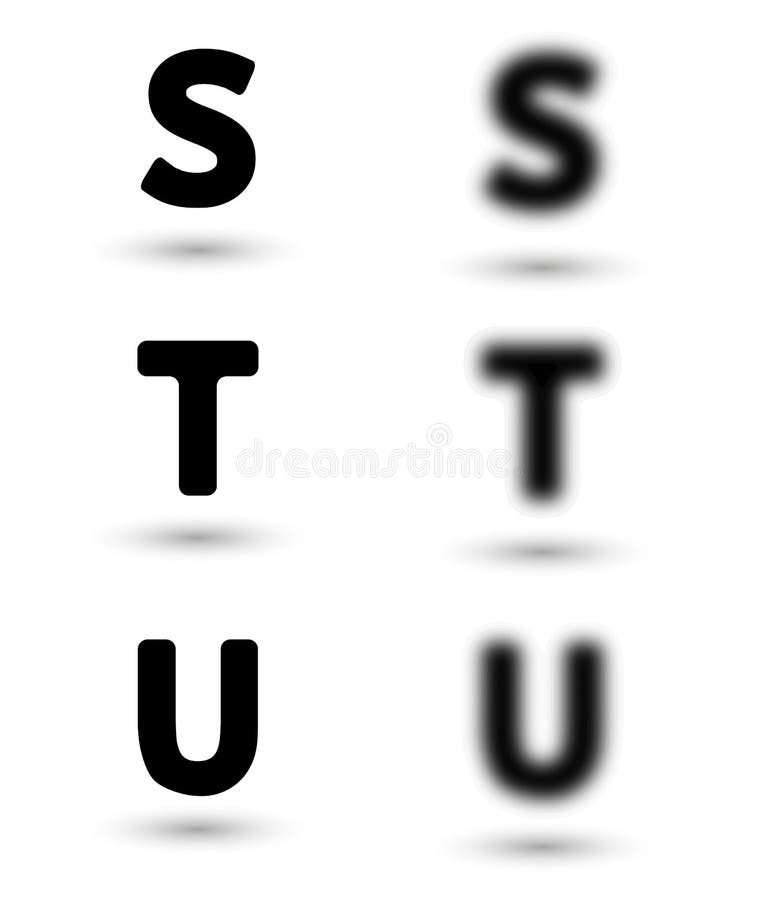 Sharp and Unsharp Snellen Chart with Symbols for Children Stock Vector ...