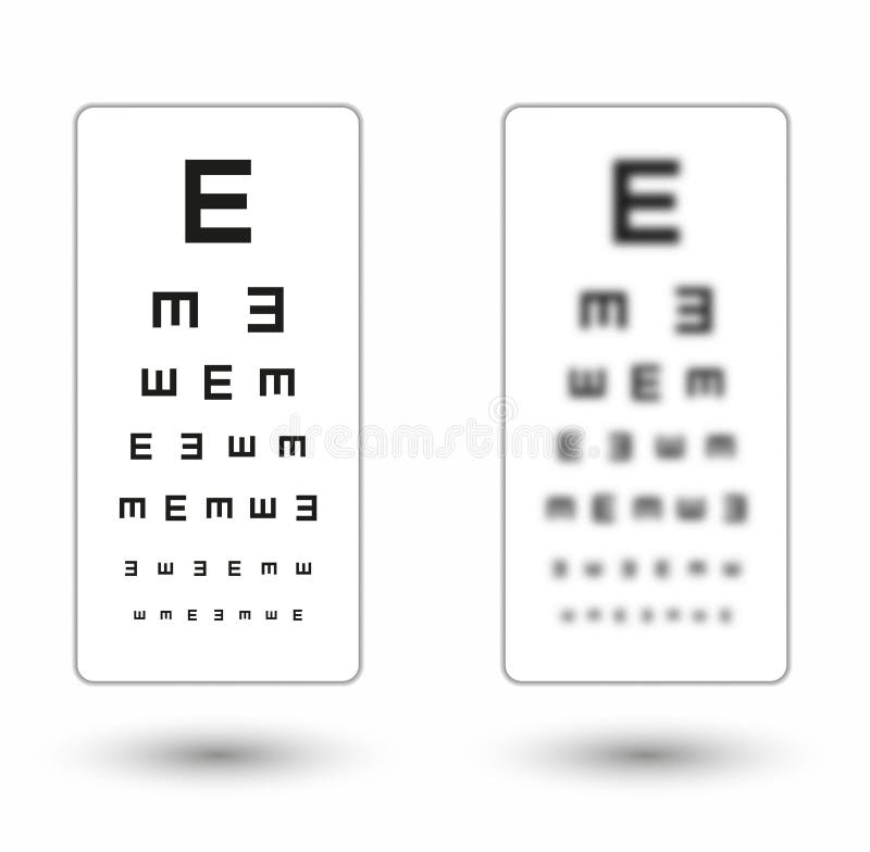 Sharp and Unsharp Snellen Chart with Symbols for Children Stock Vector ...
