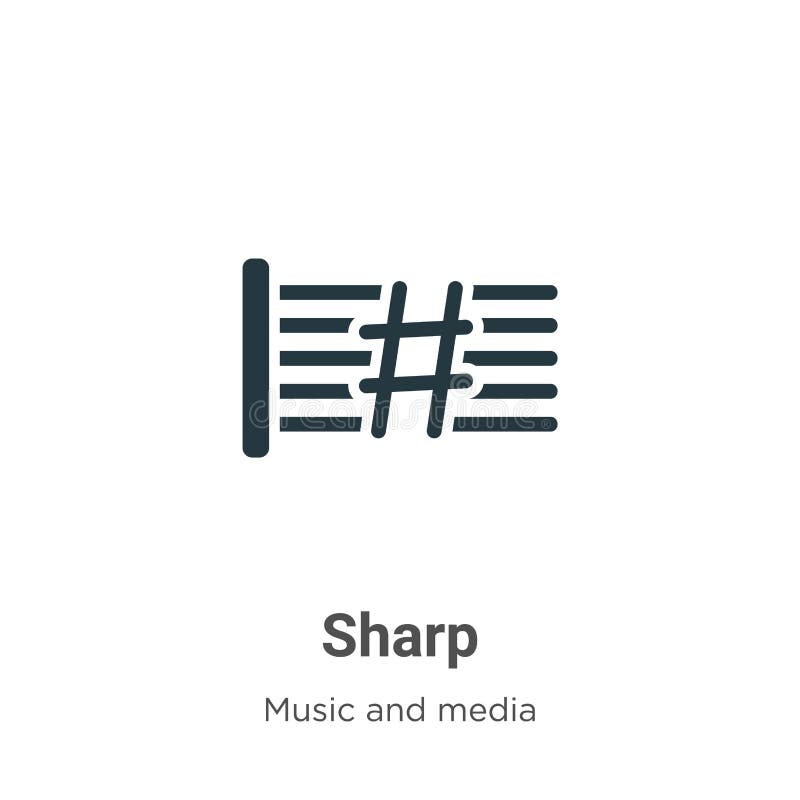Sharp music note cut line stock illustration. Illustration of clef ...