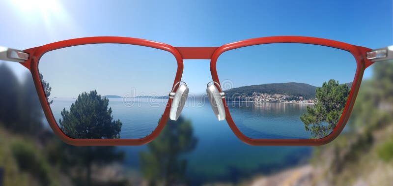 Sharp View through Corrective Eyeglasses Stock Photo - Image of ...