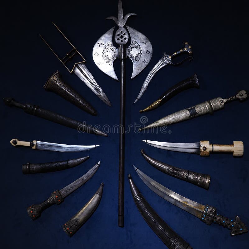 Sharp Weapons of Medieval Warriors - Brzeg Poland Stock Illustration ...