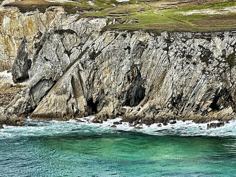 Sharp White Cliffs on Achill Island, County Mayo, Ireland Stock Photo ...