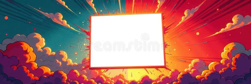 Sharp White Square in Dynamic Comic Book Style Scene, Action, Texture ...