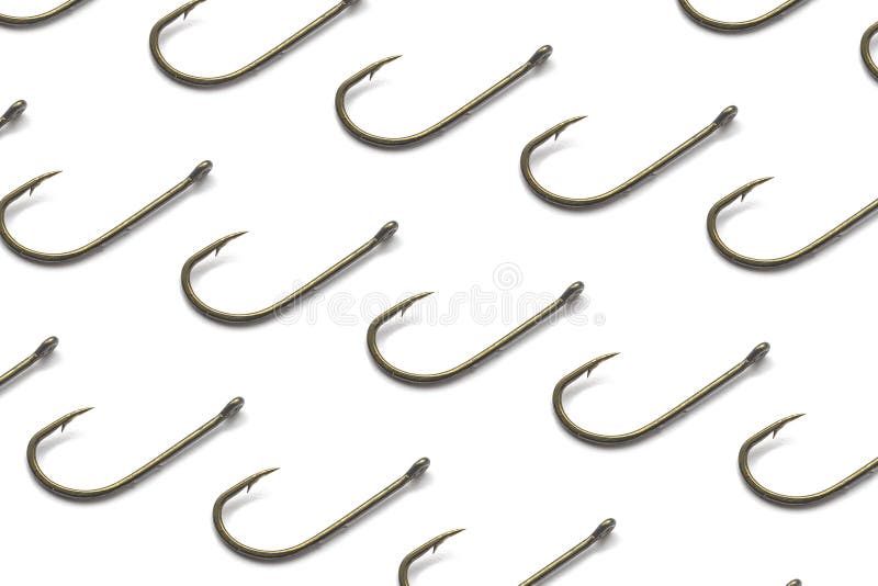 Sharp Fish Hooks Photographed Close-up. Sharpened Hook Will Not Give a ...