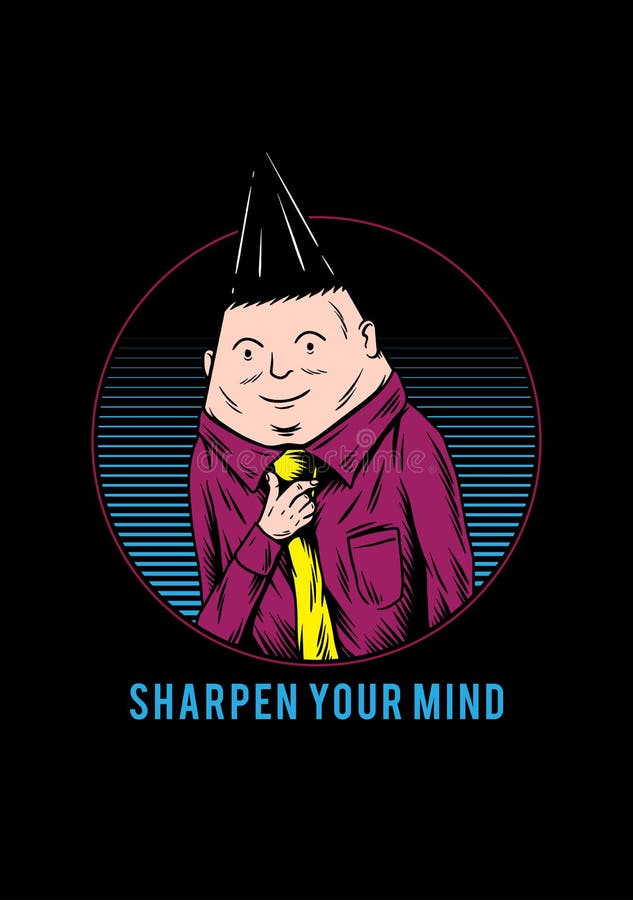 Sharpen Your Mind Hand Drawn Motivational Illustration Stock ...