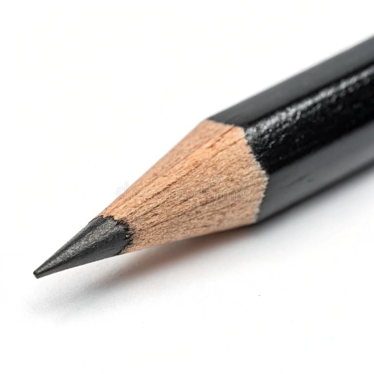 Sharpened Black Graphite Pencil Tip Isolated Stock Illustration ...