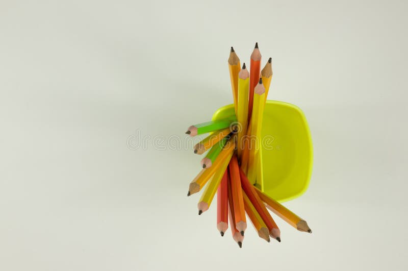 Sharpened Graphite Pencils in Stand Top View Stock Image - Image of ...
