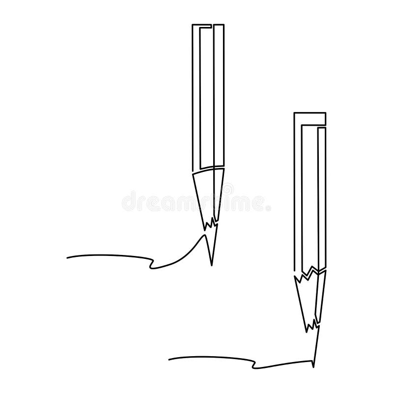 Sharpened Pencil, Graphic Design Element. Continuous Line Drawing Stock ...