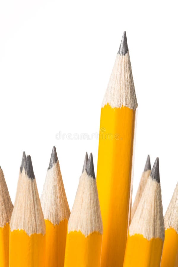 Sharpened Pencil Standing Out Stock Image - Image of office, white ...