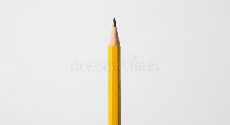 Sharpened Pencil Standing Upright on a White Background Stock Image ...