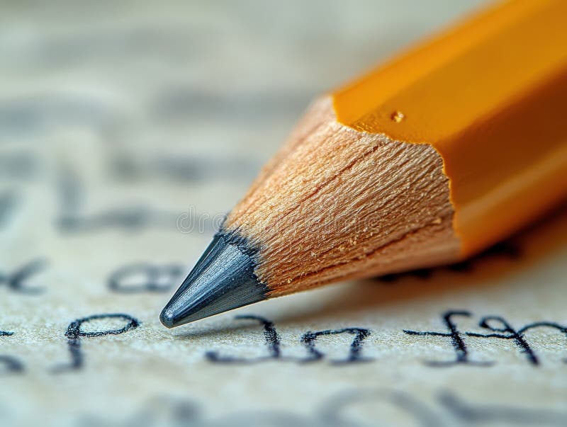 Sharpened Pencil Tip Close Up, Graphite Texture Macro Shot Extreme ...
