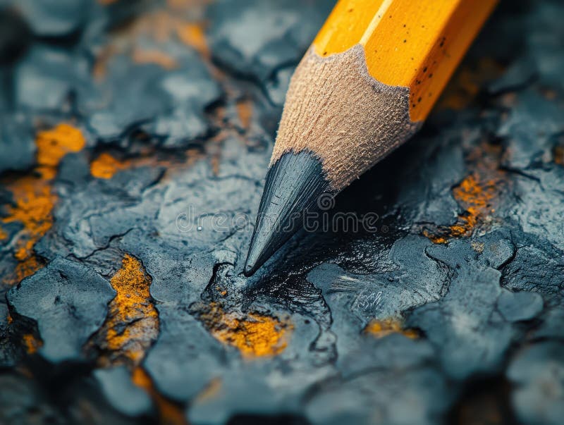 Sharpened Pencil Tip Close Up, Graphite Texture Macro Shot Extreme ...