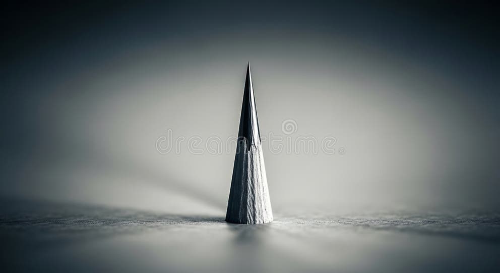 A Sharpened Pencil Tip Stands Upright on a Smooth Surface. the Focus ...