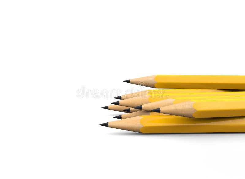 Sharpened Pencil Tips - Side View - Closeup Shot Stock Illustration ...