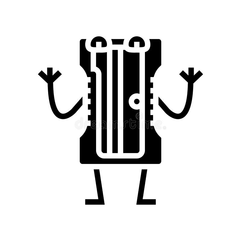 Sharpener School Character Glyph Icon Vector Illustration Stock Vector ...