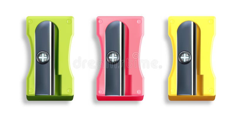 Sharpener Vector Realistic. Colorful Set Isolated on White Stock Vector ...