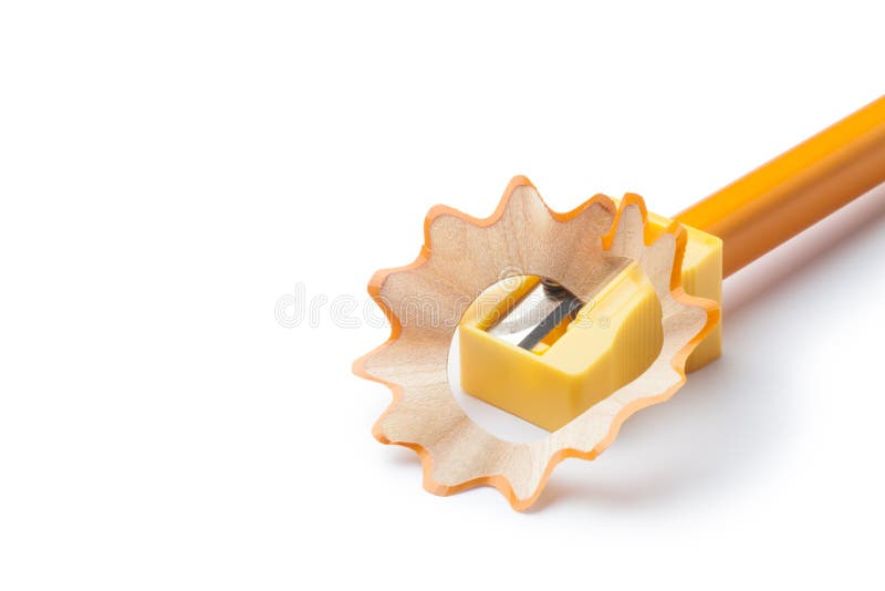 Sharpener with Yellow Pencil Stock Photo - Image of yellow, sharpening ...