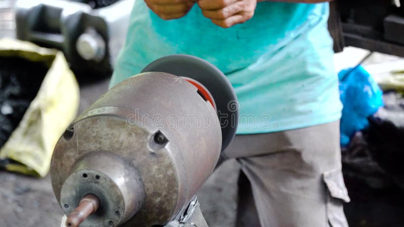 Sharpening the machete. stock video. Video of sparkle - 221784587