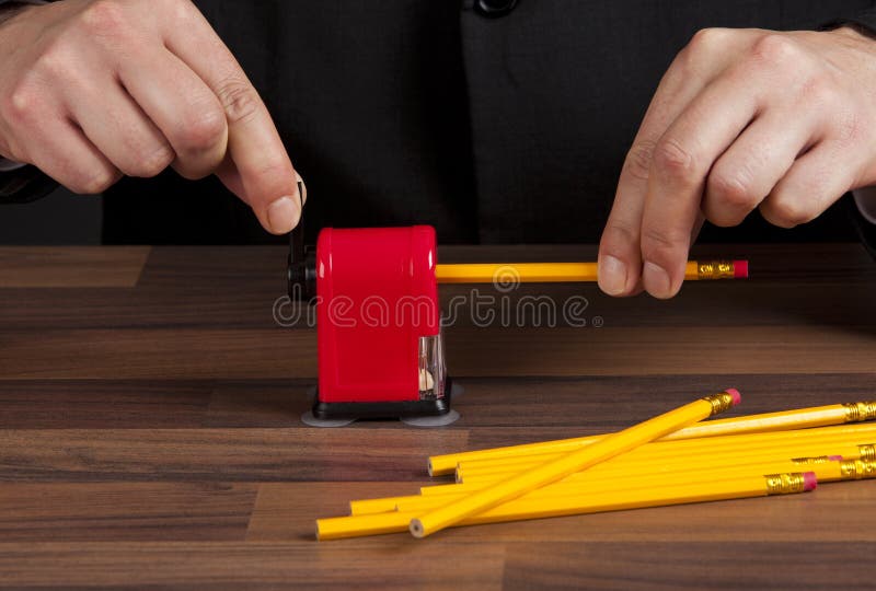 Sharpening pencils stock photo. Image of five, sharpener - 16245142