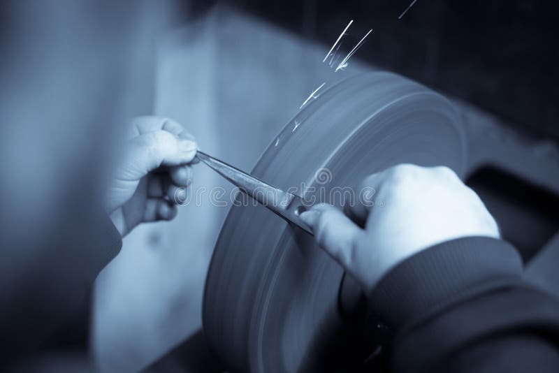 Sharpening scissors detail stock photo. Image of people - 88559296