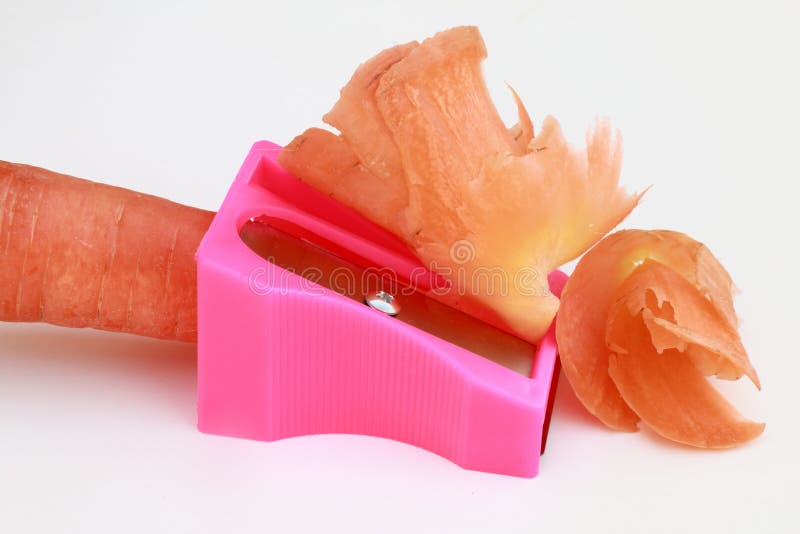 Sharpening Tip To a Carrot with a Pencil Sharpener Stock Photo - Image ...