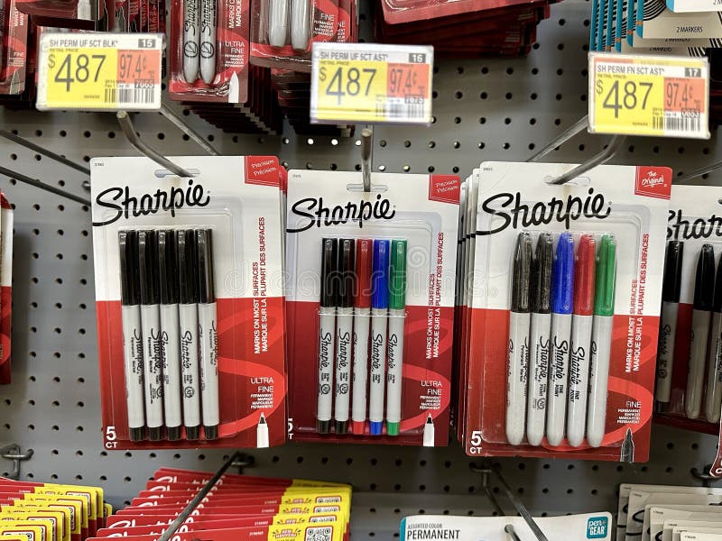 Sharpie Permanent Markers on a Store Shelf Editorial Photo - Image of ...