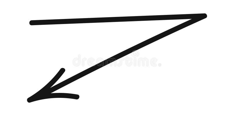 Sharply Turning Arrow Black Doodle Stock Illustration - Illustration of ...