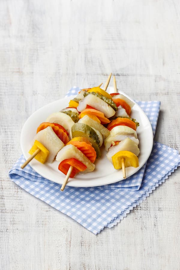 Fish shashlik buffet style stock photo. Image of table - 33985508