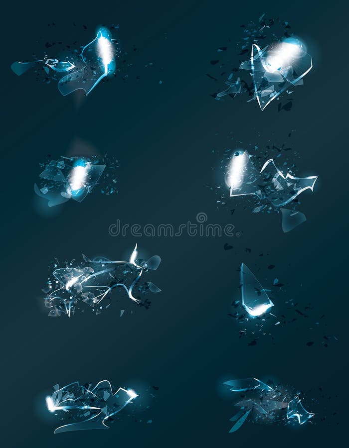 Shatter Glass Design Elements Stock Vector - Illustration of smash ...