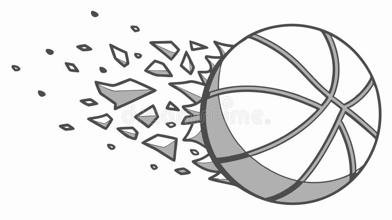 Shattered Basketball, Impact and Intensity, Vector Design Generative AI ...