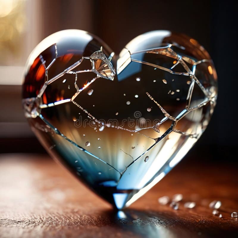 Shattered, Broken Heart Made from Glass Stock Image - Image of disaster ...
