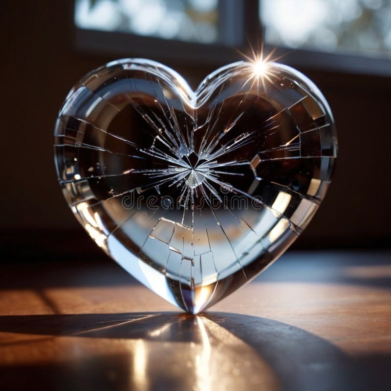 Shattered, Broken Heart Made from Glass Stock Illustration ...