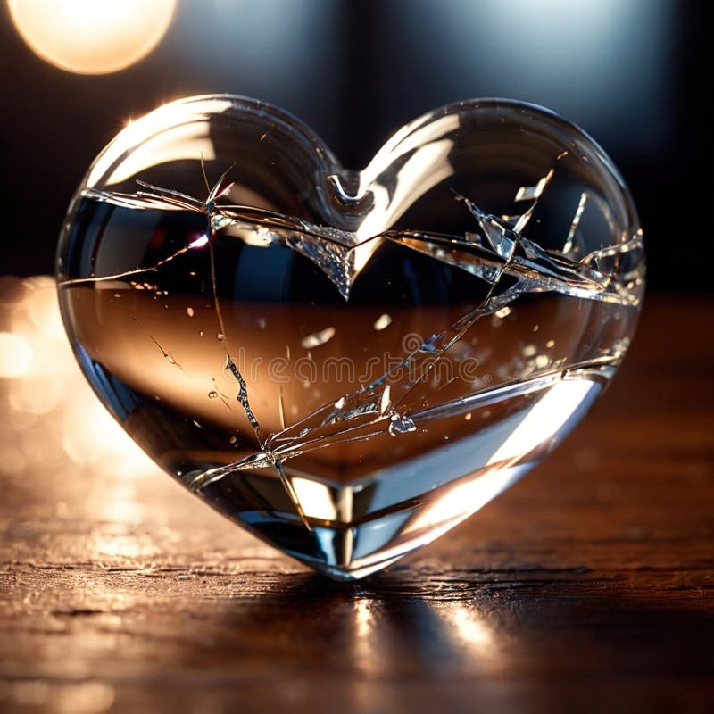 Shattered, Broken Heart Made from Glass Stock Image - Image of unloved ...