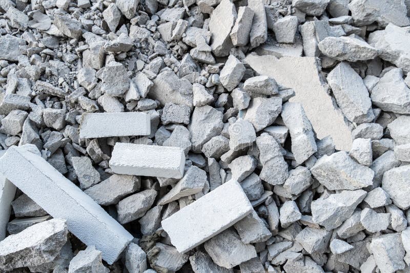 Shattered, Broken Wall Bricks, Construction Waste after Building ...