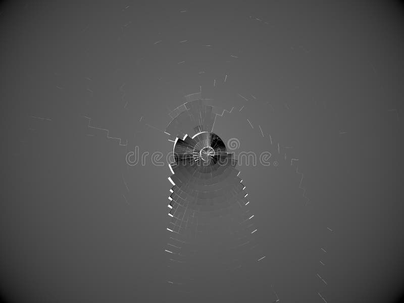 Shattered Bulletproof Glass with Bullet Hole Stock Illustration ...