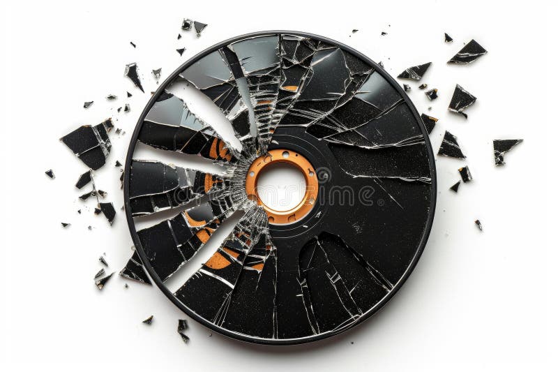 Shattered Cd on White Background Stock Photo - Image of media, plastic ...
