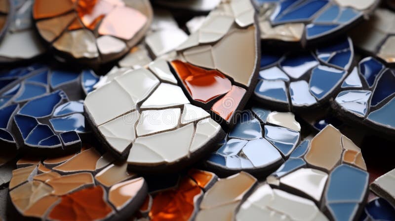 Shattered Ceramic Tile Shards Stock Illustration - Illustration of ...