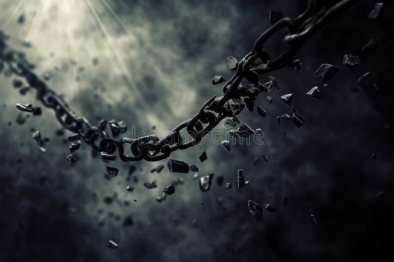 Shattered Chains in Dramatic Light Stock Photo - Image of conceptual ...