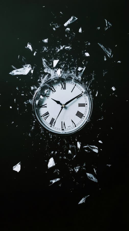 Shattered Clock Symbolizing Stress Chaos Stock Photos - Free & Royalty ...