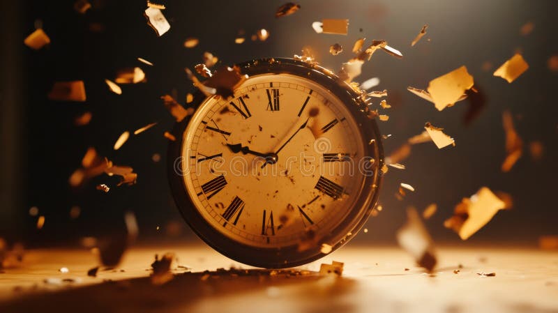 Shattered Clock Symbolizing Time Management Chaos Stock Image - Image ...