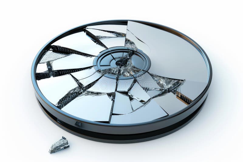 Shattered Compact Disc on White Background Stock Illustration ...