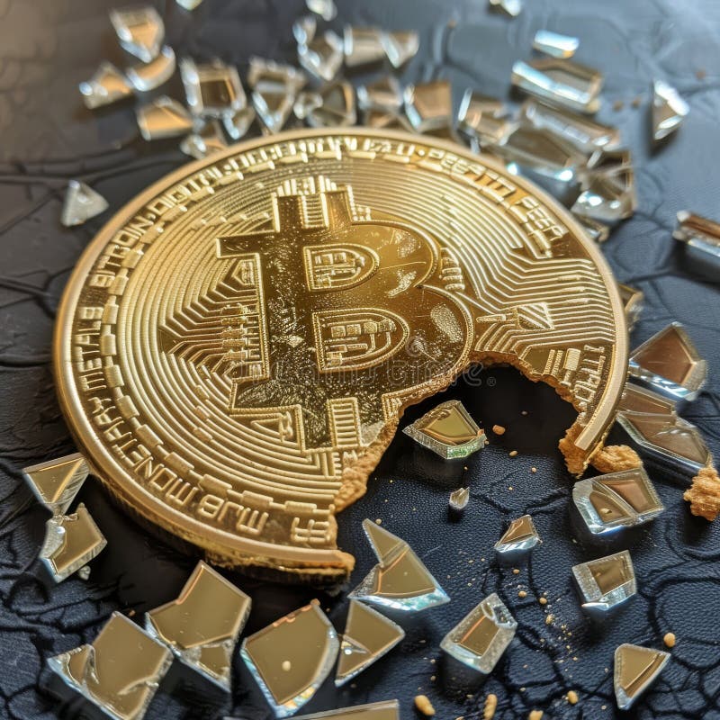 Shattered Cryptocurrency Symbol Stock Image - Image of cryptocurrency ...