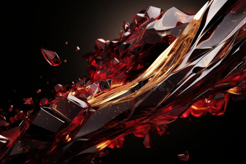 Shattered Crystal Explosion in Dark Background Stock Illustration ...