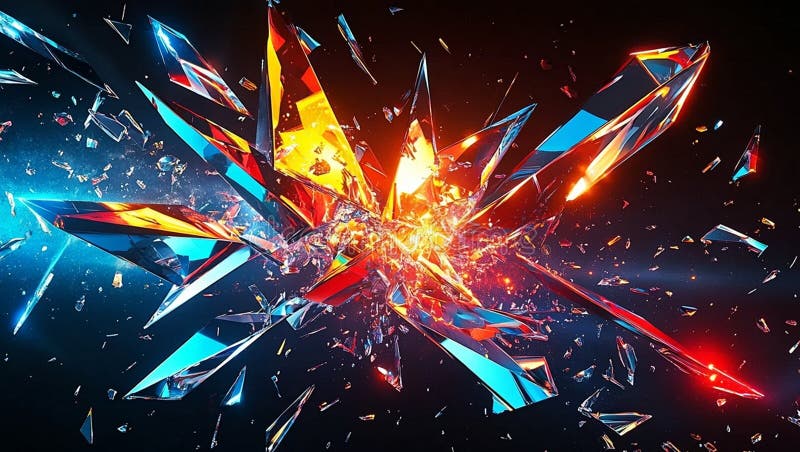 Shattered Crystal Explosion Stock Illustration - Illustration of ...