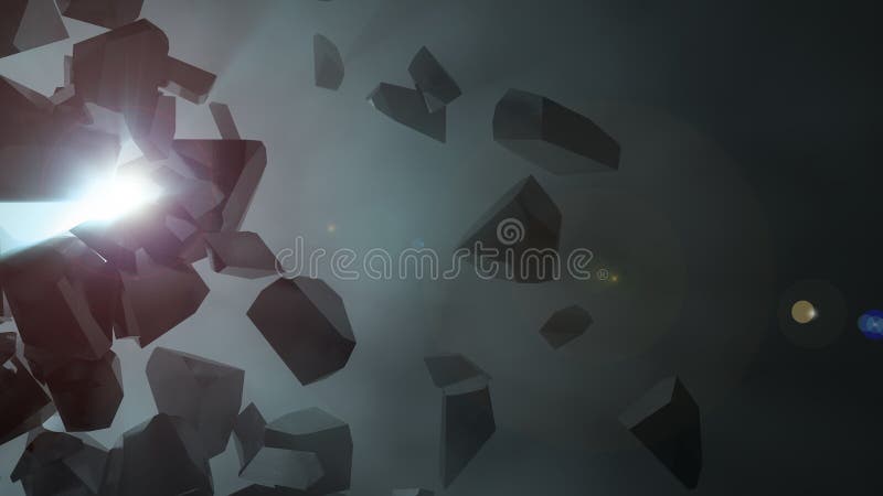 Shattered Dark Stone Empty Space Revealing Blue Light Stock Photos ...