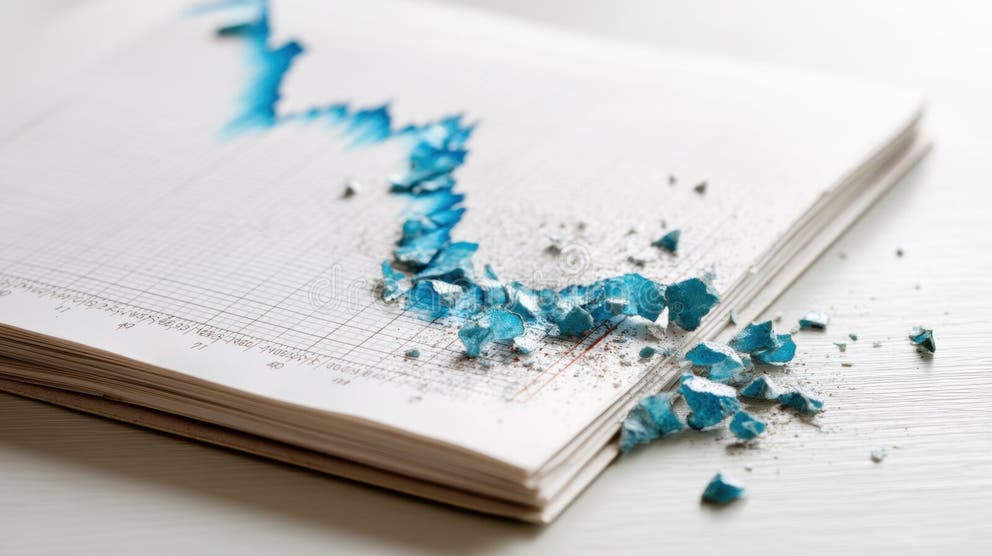 Shattered Data Graph stock illustration. Illustration of crash - 375987367